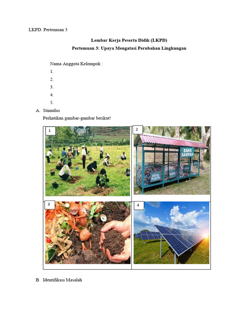 LKPD Upaya Pelestarian Lingkungan | PDF