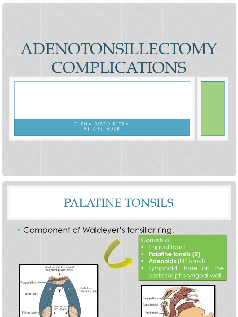 Adenotonsillectomy Complications Elena | PDF | Self-Improvement