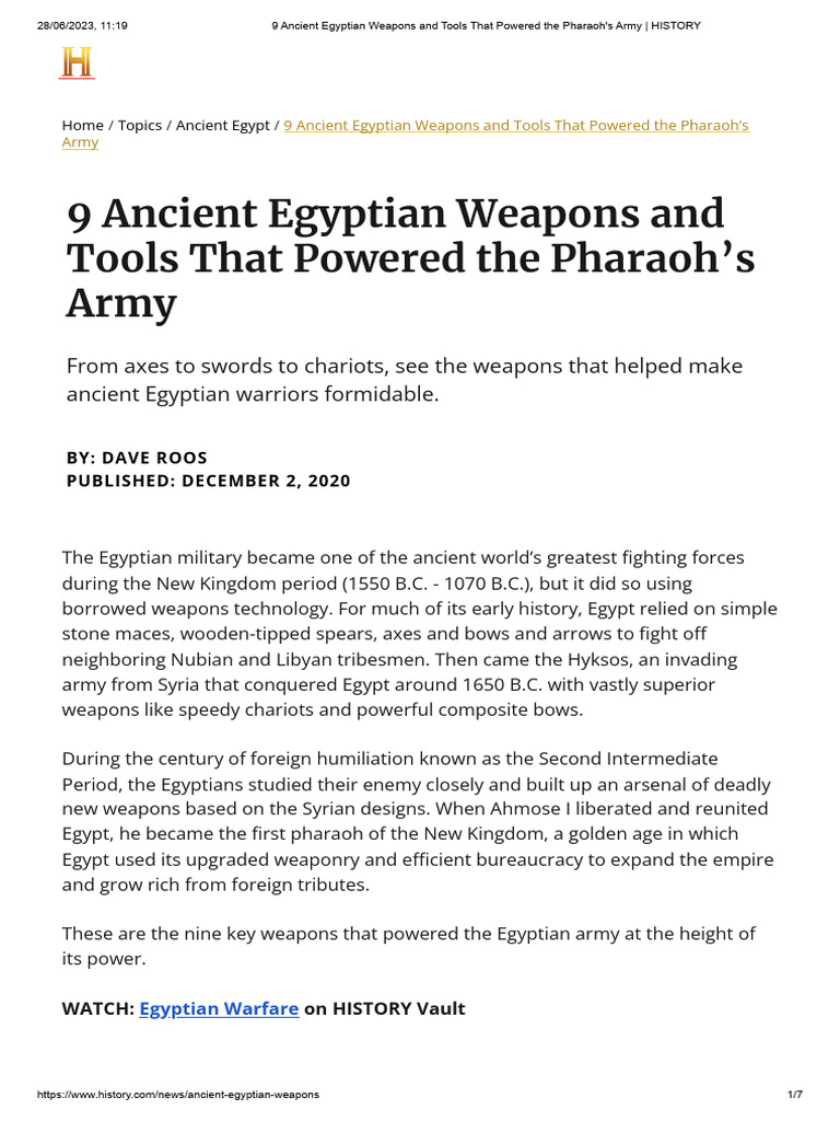 9 Ancient Egyptian Weapons and Tools That Powered The Pharaoh's Army ...