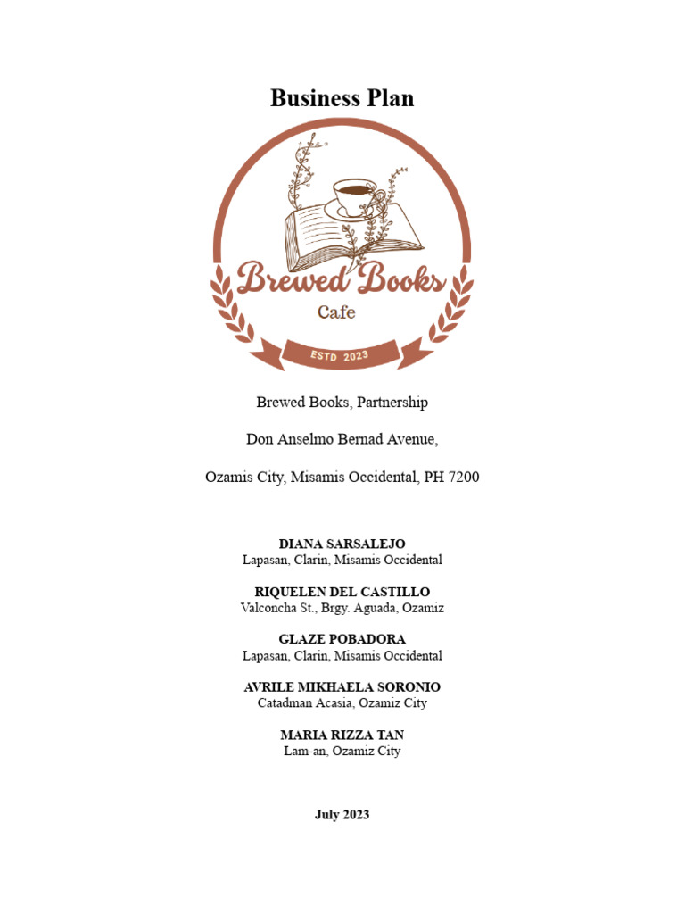 Business Plan ENTREP | PDF | Chocolate | Coffee