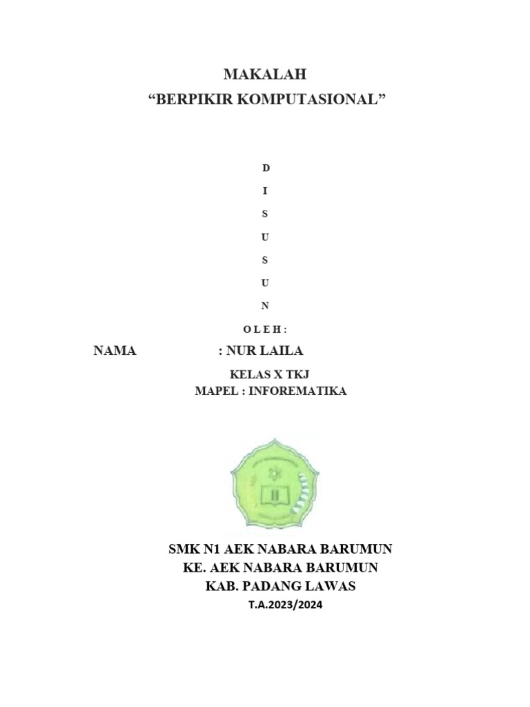 Makalah Berpikir Komputasional | PDF | Komputer