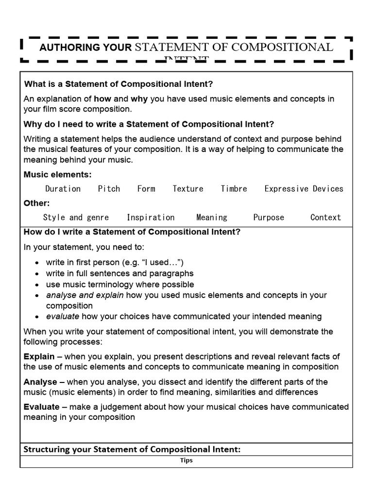 How To Author Your Composition Statement | PDF