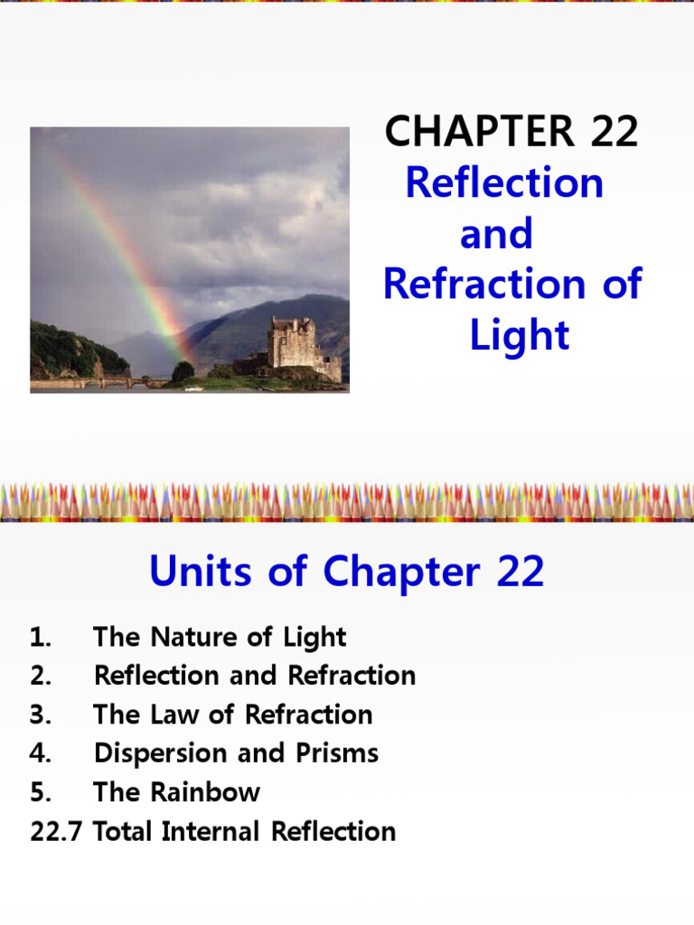 Chapter 22 - Reflection and Refraction of Light | PDF | Reflection (Physics) | Refraction