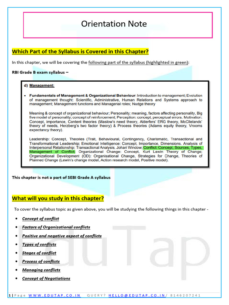 Orientation Note | PDF | Bargaining | Negotiation