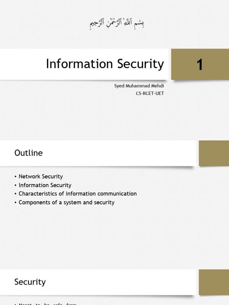 Information Security-1 Basics | PDF | Information Security | Threat (Computer)
