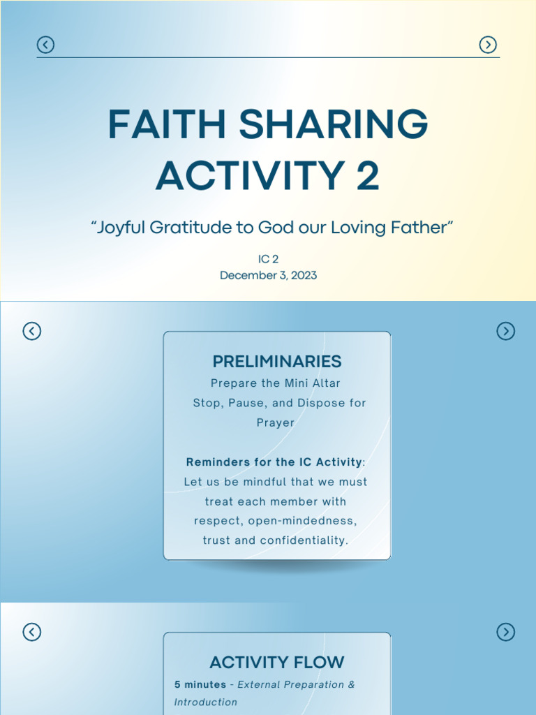 IDE Faith Sharing | PDF | Prayer | Grace In Christianity