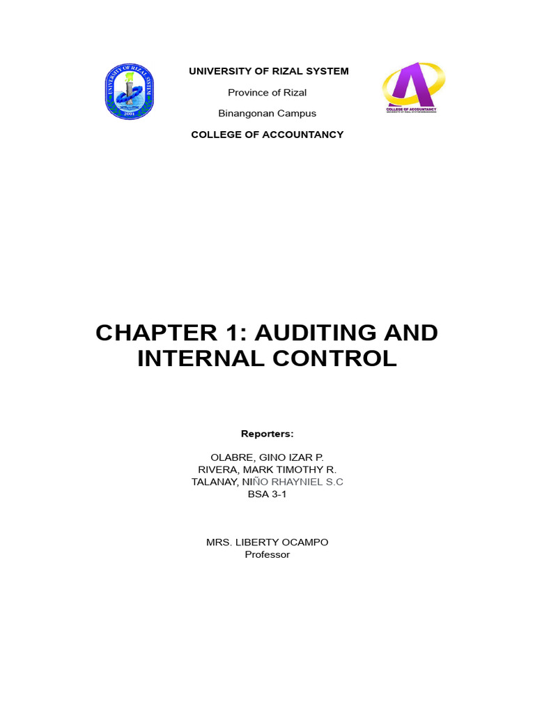 Cis Chapter 1 | PDF | Audit | Internal Control