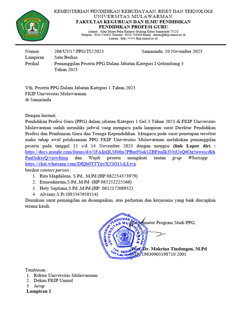 Pemanggilan Peserta PPG 2023 | PDF