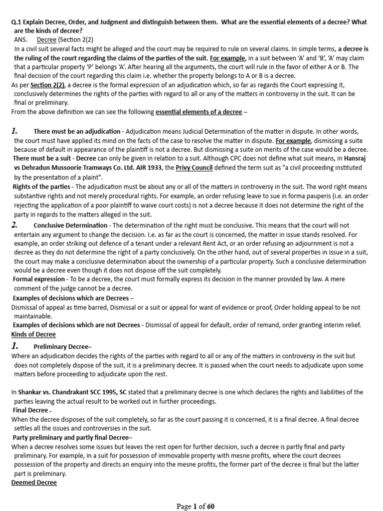 CPC Notes KamKus | PDF | Lawsuit | Res Judicata