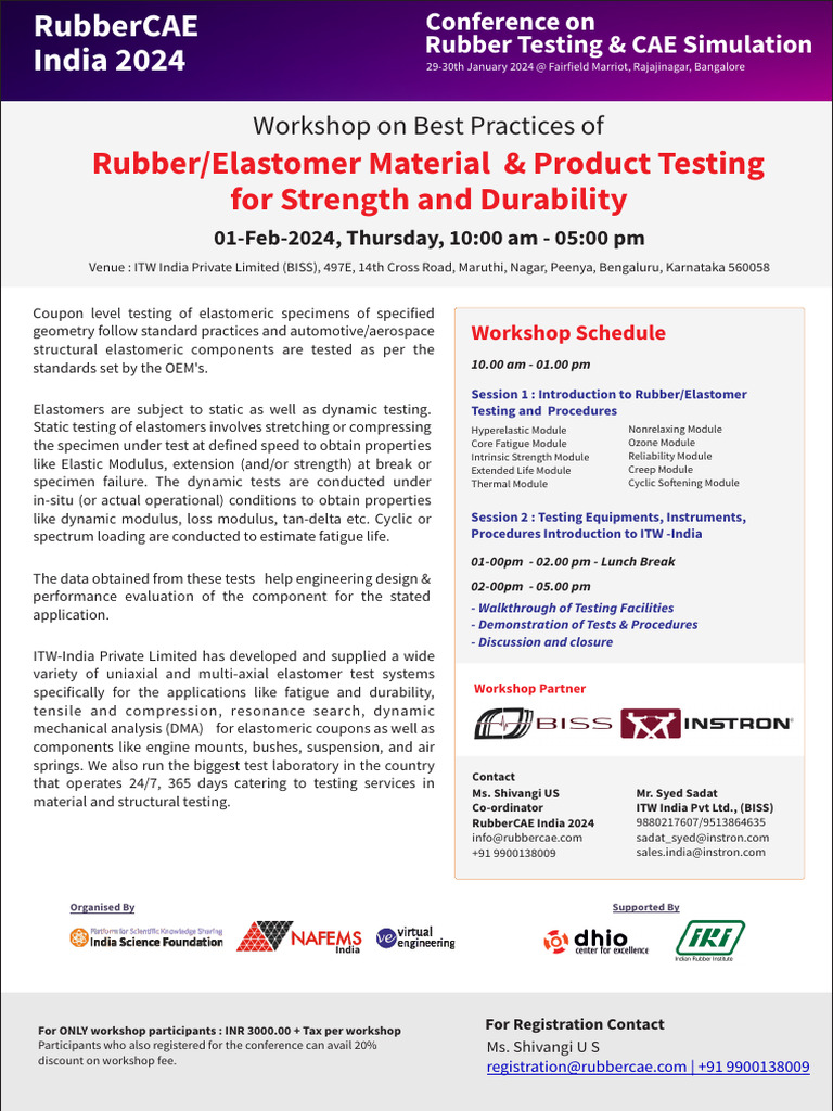Workshop On Best Practice's of Rubber Material Testing For Strength and ...