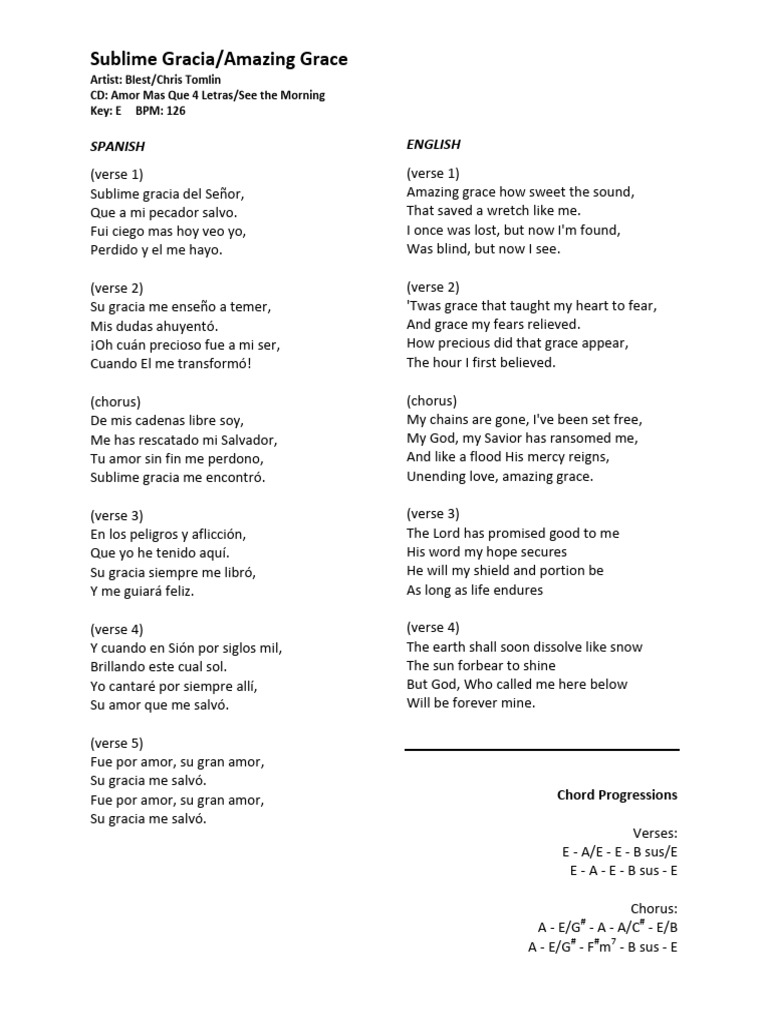 Sublime Gracia Amazing Grace1 | PDF | Gracia asombrosa