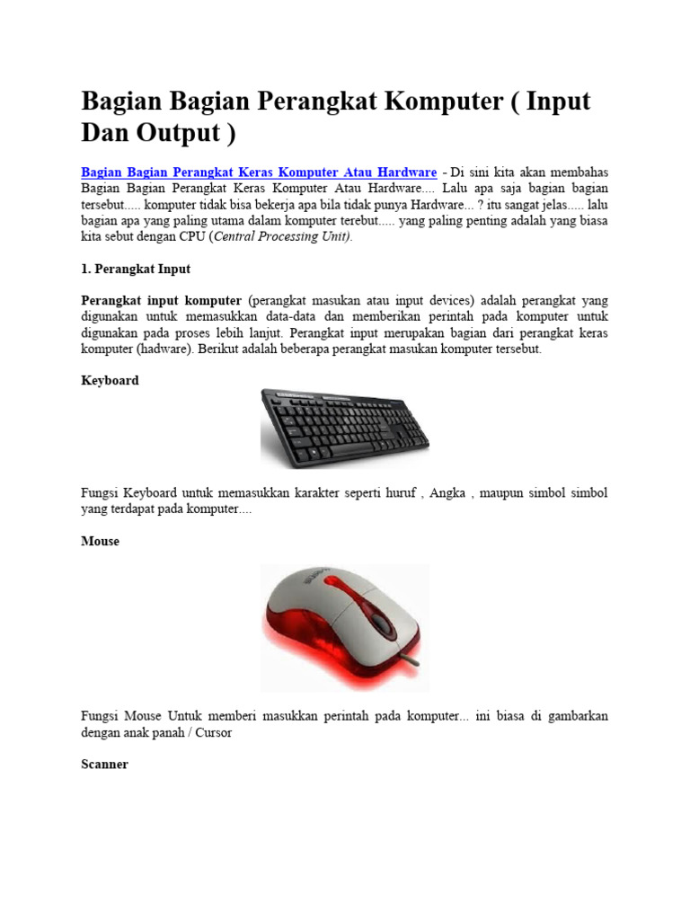 Panduan Lengkap: Mengenal Bagian-bagian Perangkat Komputer