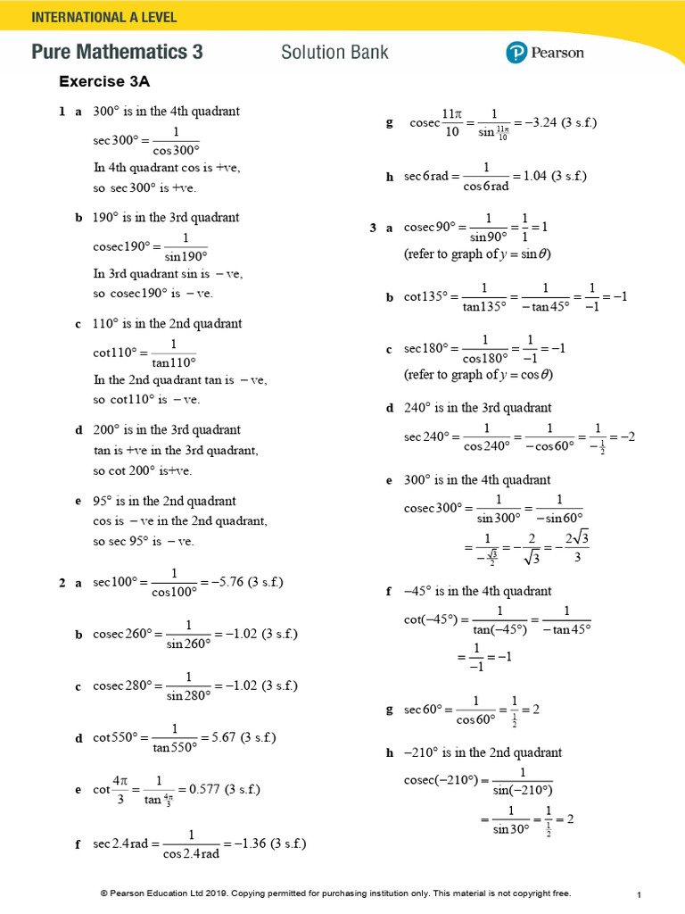 P3 Chapter 3 Trigonometric Functions | PDF | Trigonometric Functions | Trigonometry