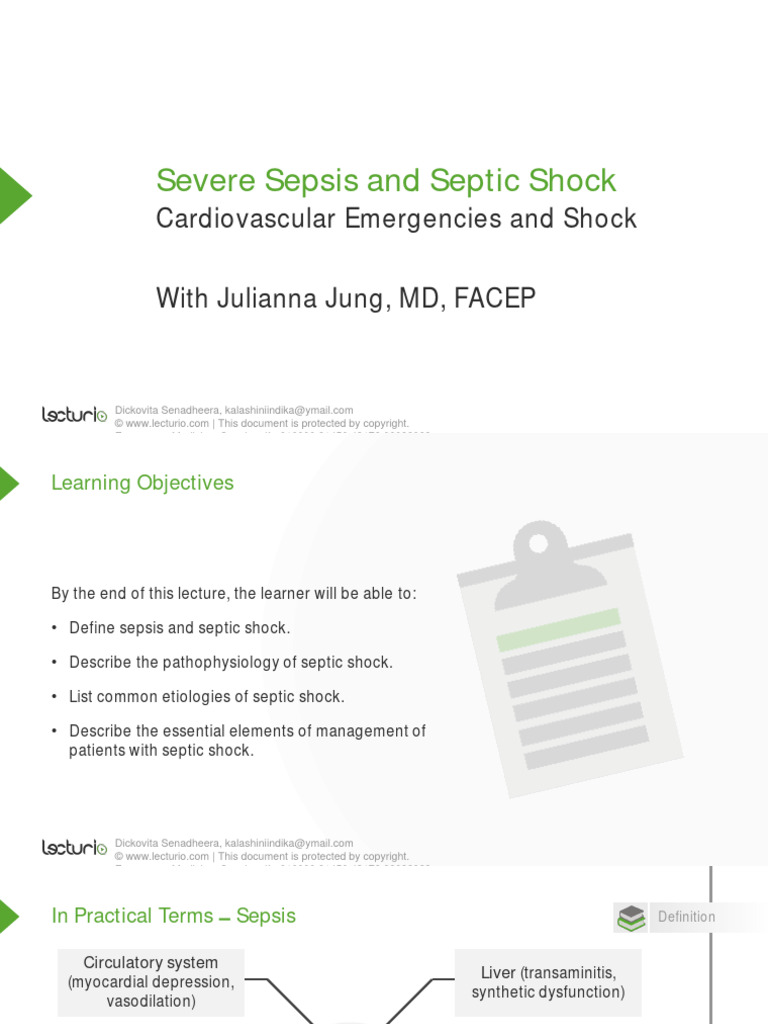 Emergency Medicine Sepsis Pdf Sepsis Shock Circulatory