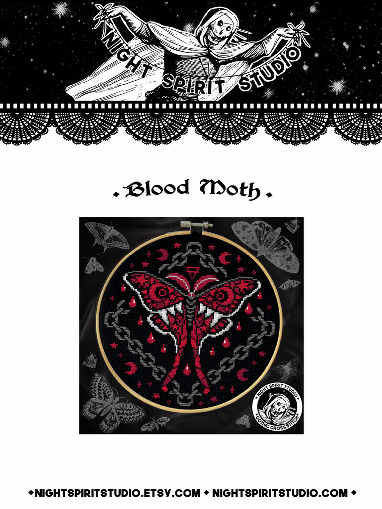 Cross Stitch Pattern Blood Moth | PDF