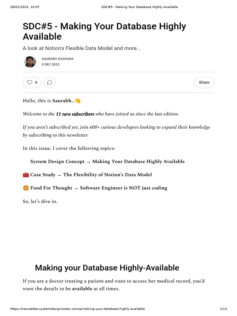 Making Your Database Highly Available | PDF | Databases | Backup