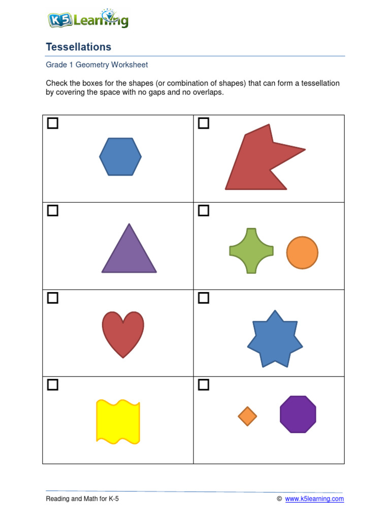 Grade 4 Geometry Tessellations B | PDF