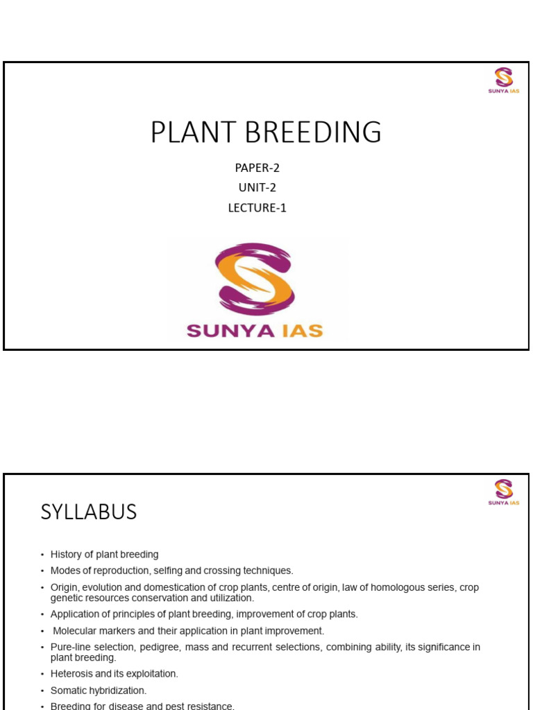 Plant Breeding Techniques & History | PDF | Science & Mathematics ...