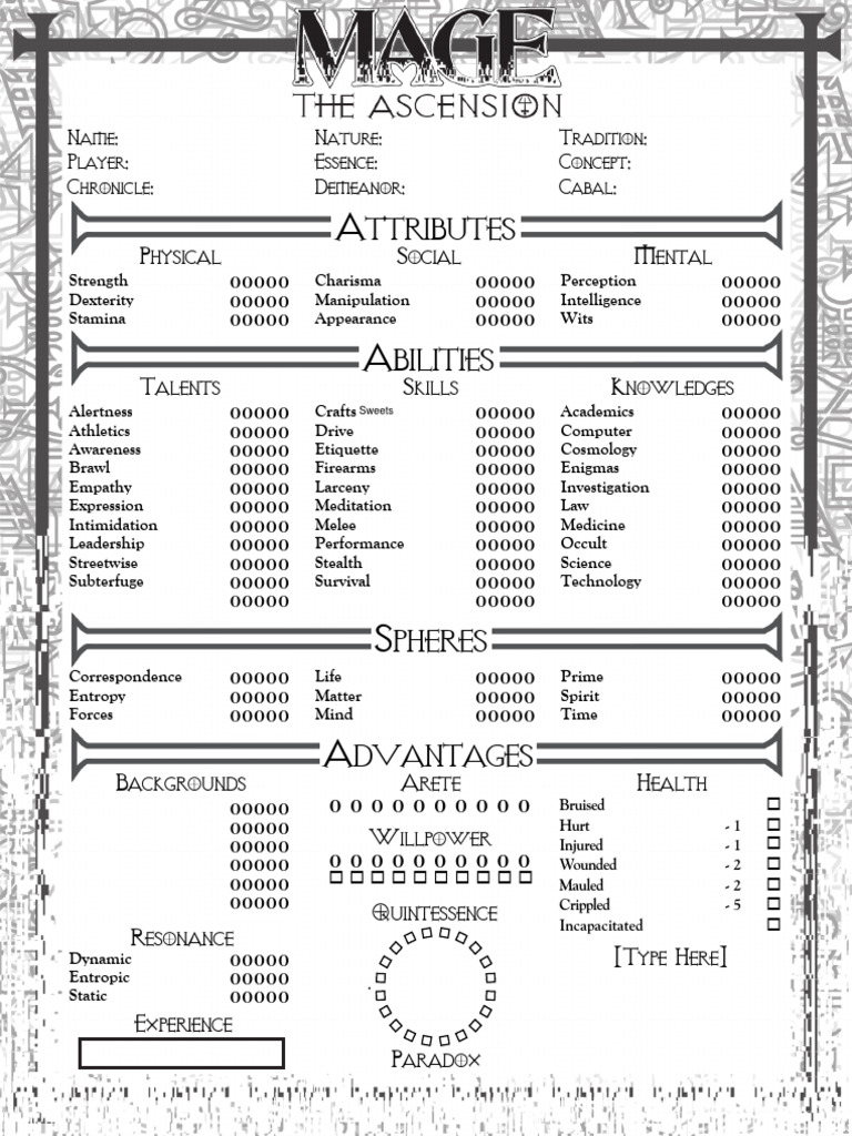 M20 Sheet | PDF | Role Playing Games
