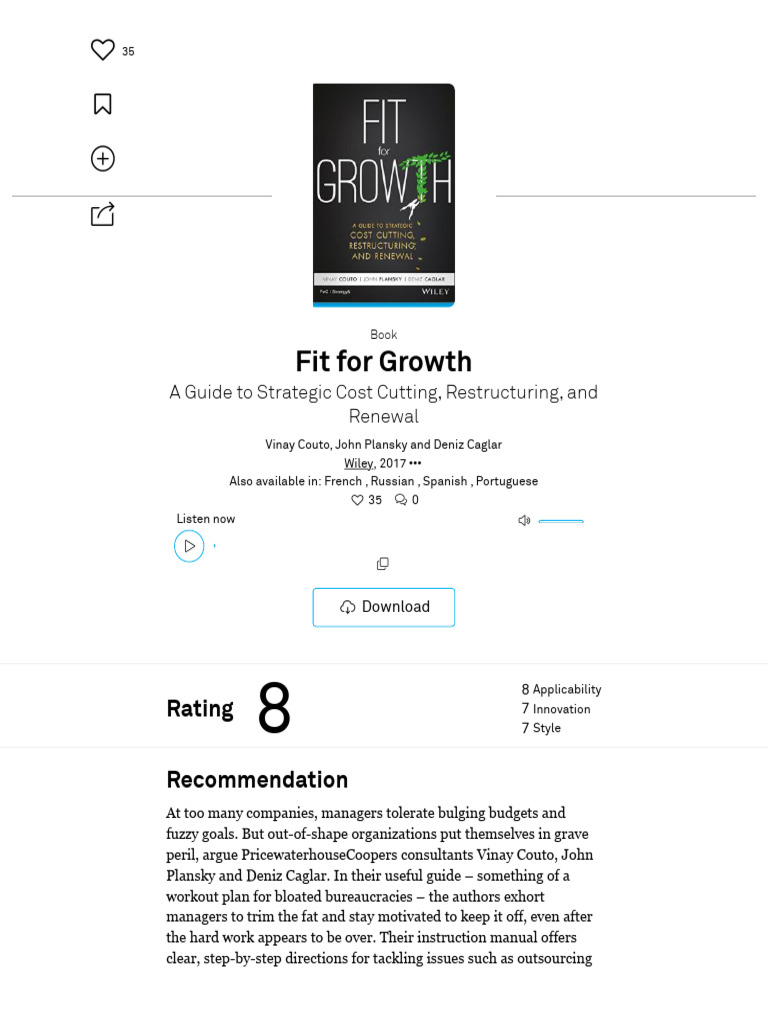 Fit for Growth: Strategies for Success | PDF | Outsourcing | Business