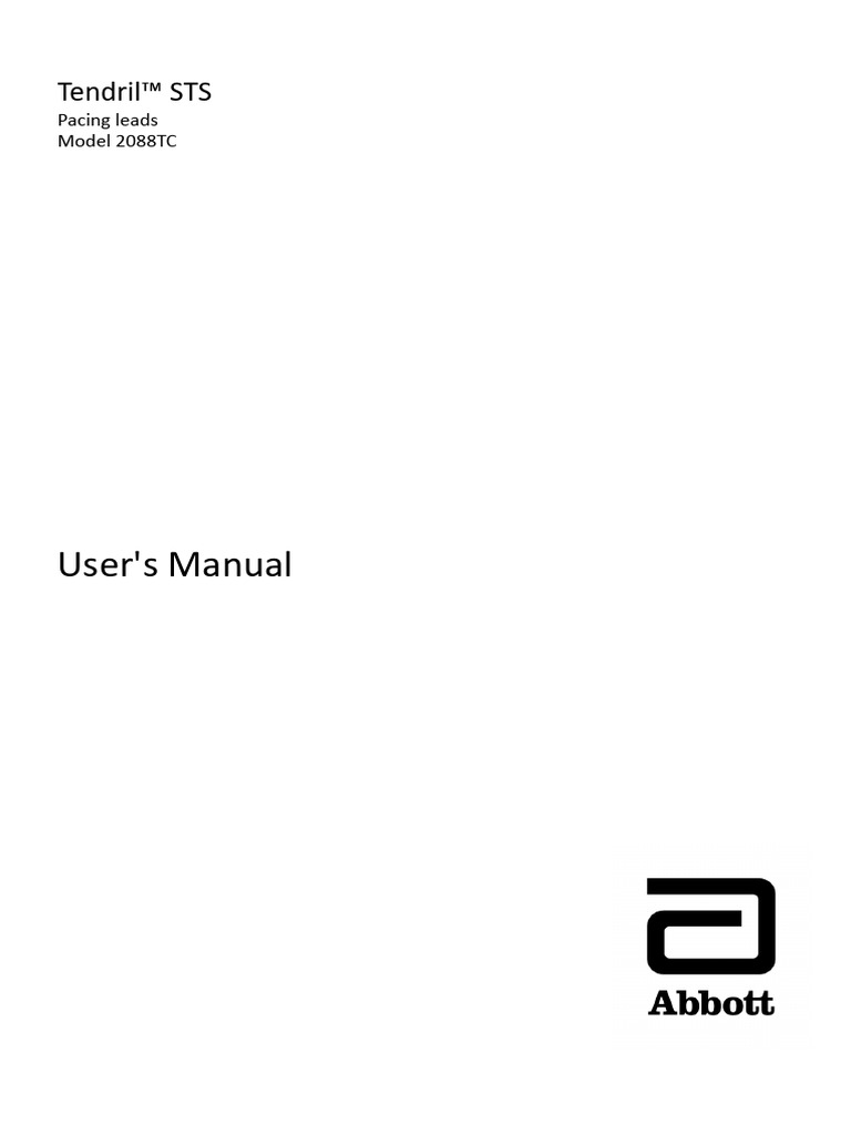 Abott Tendril STS 2088TC | PDF | Artificial Cardiac Pacemaker | Electrical Connector