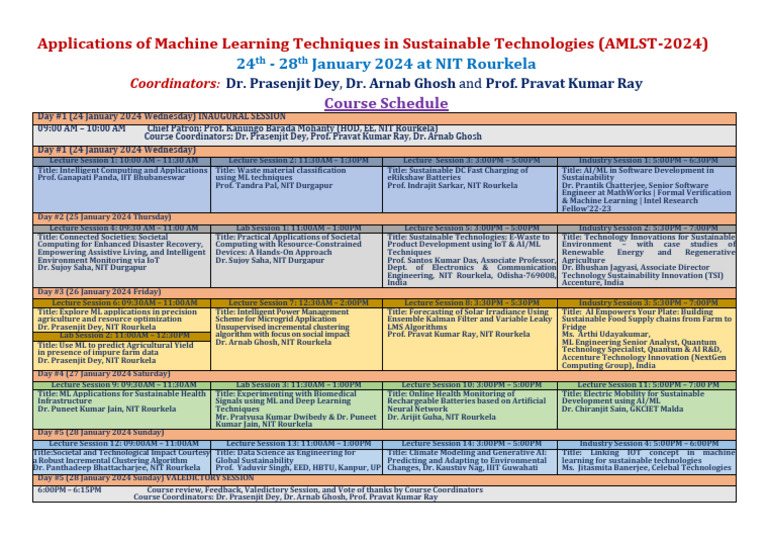 Course Schedule AMLST-2024 | PDF | Artificial Intelligence ...