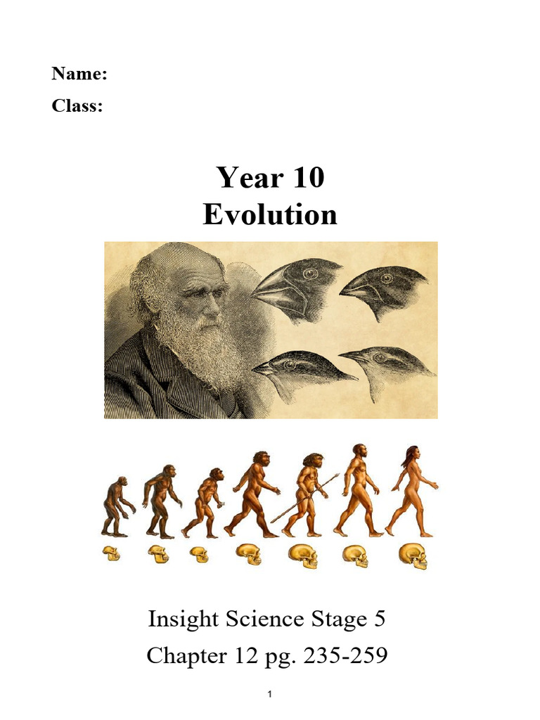 Yr 10 Evolution Booklet | PDF | Fossil | Natural Selection