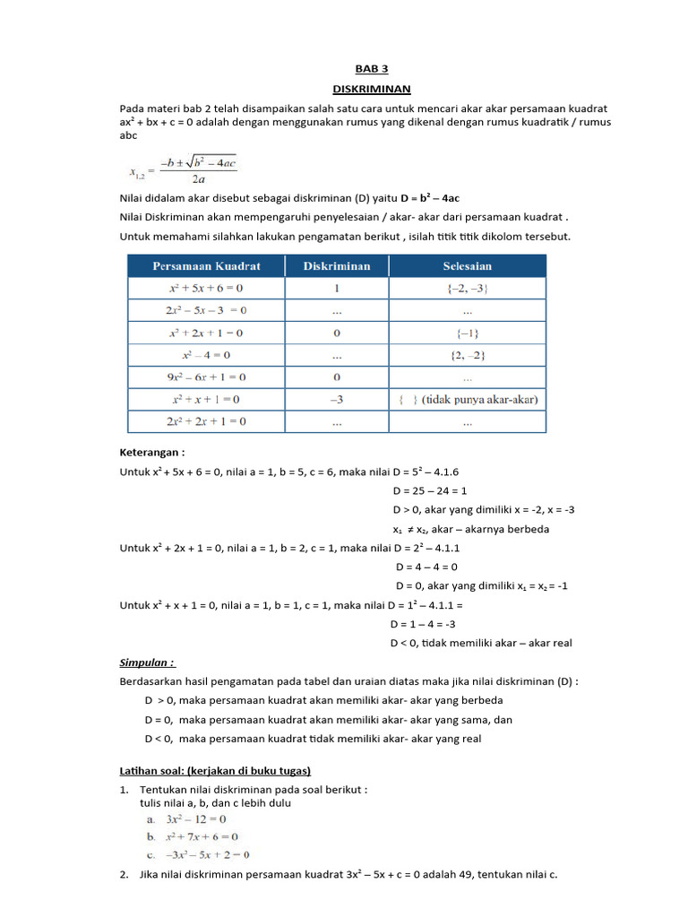 Bab 3 Diskriminan | PDF