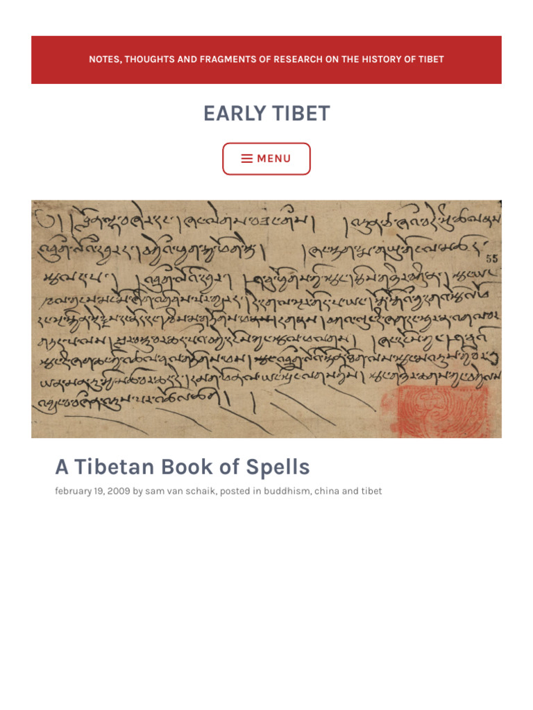 A Tibetan Book of Spells - Early Tibet | PDF | Tibetan Buddhism | Vajrayana