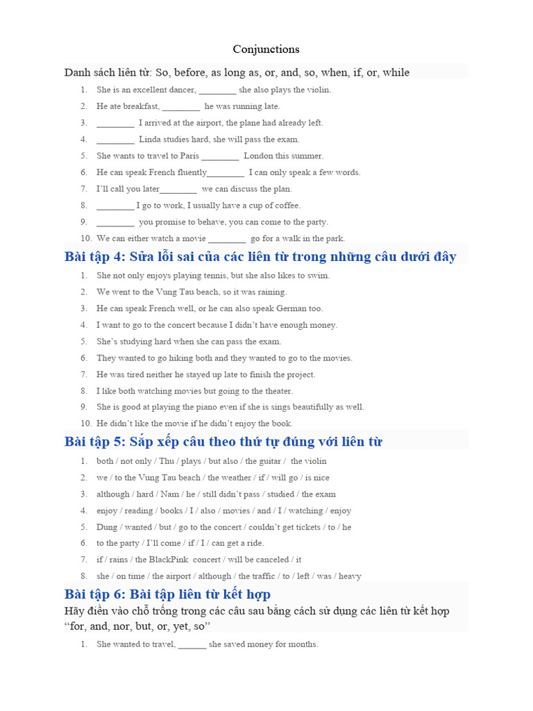 Conjunctions Pdf Foreign Language Studies Art