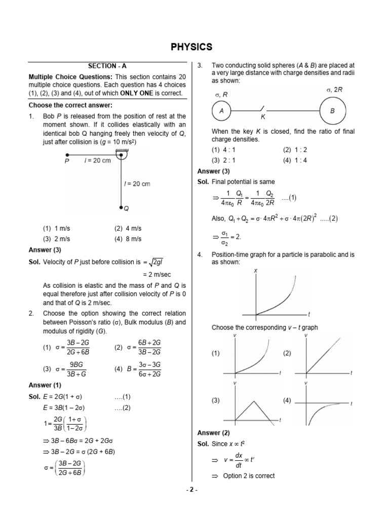 JEE Main 2023 30 January Shift 1 | PDF | Mole (Unit) | Collision