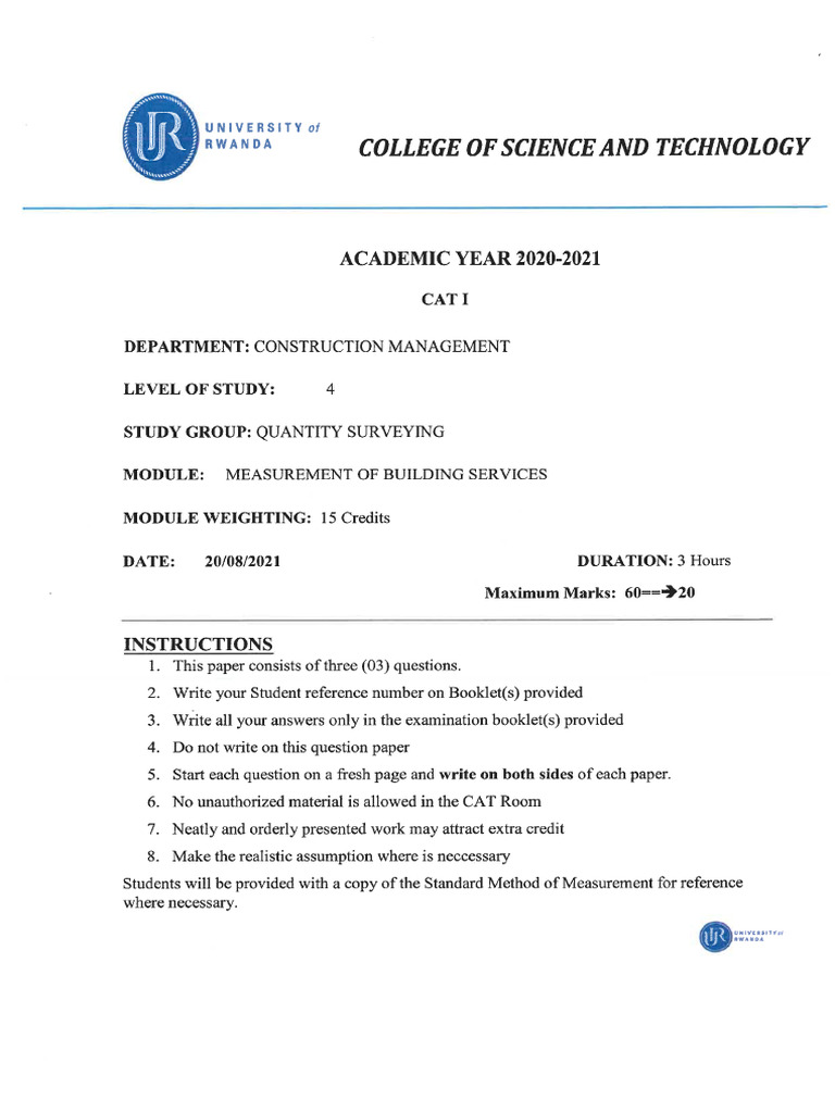 Cat1 For Measurement of Building Service | PDF