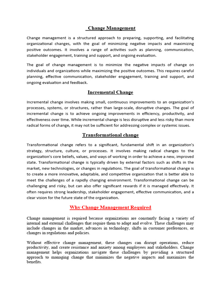 Change Management | PDF | Change Management | Leadership