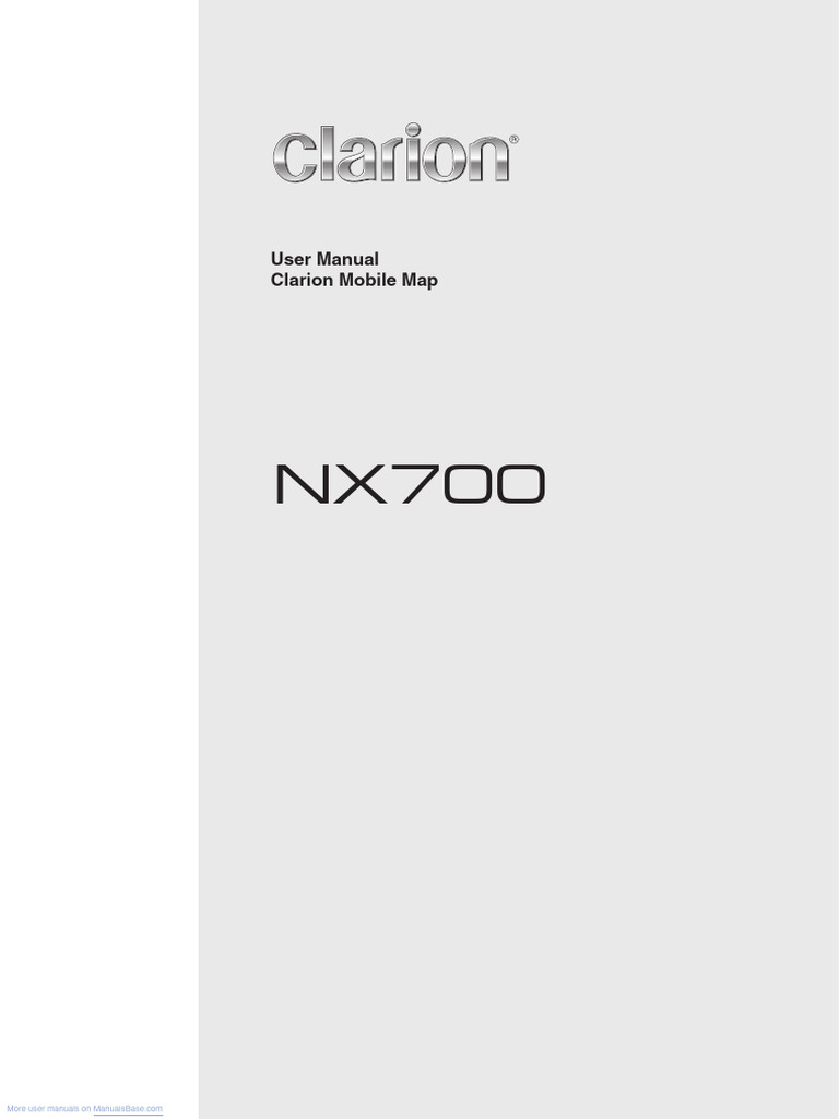 Manual Clarion NX700 | PDF | Computer Keyboard | Menu (Computing)