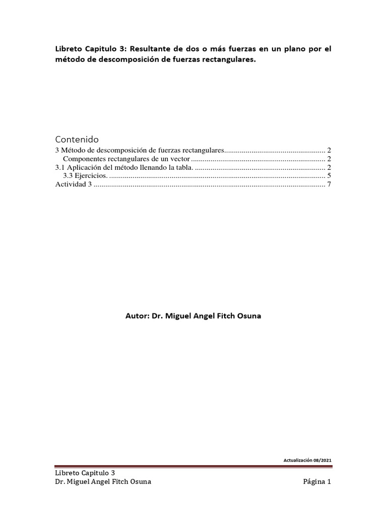 Libreto de Estática Cap 3 | PDF | Vector Euclidiano | Mecánica