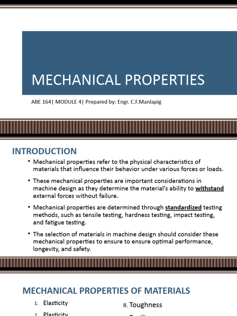 MODULE 4_Mechanical Properties | PDF | Strength Of Materials ...