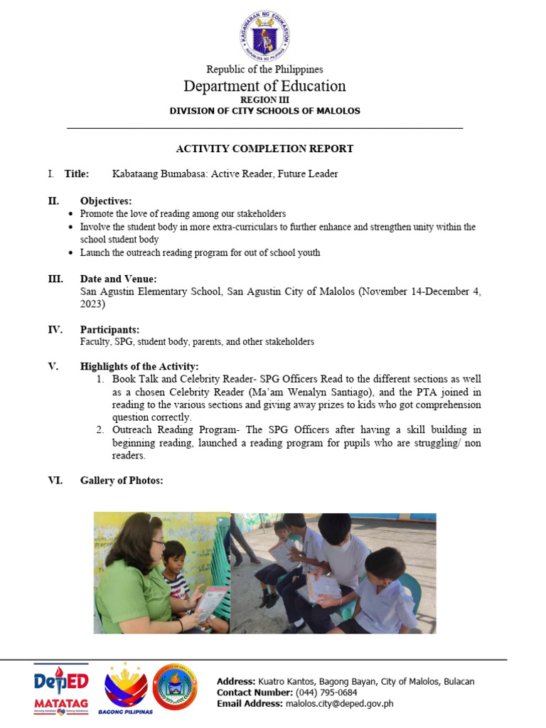 Acr-Template Reading Month - Saes | PDF