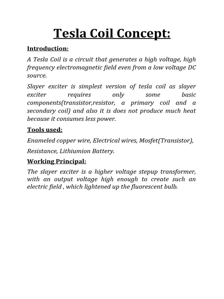 Tesla Coil Concept | PDF
