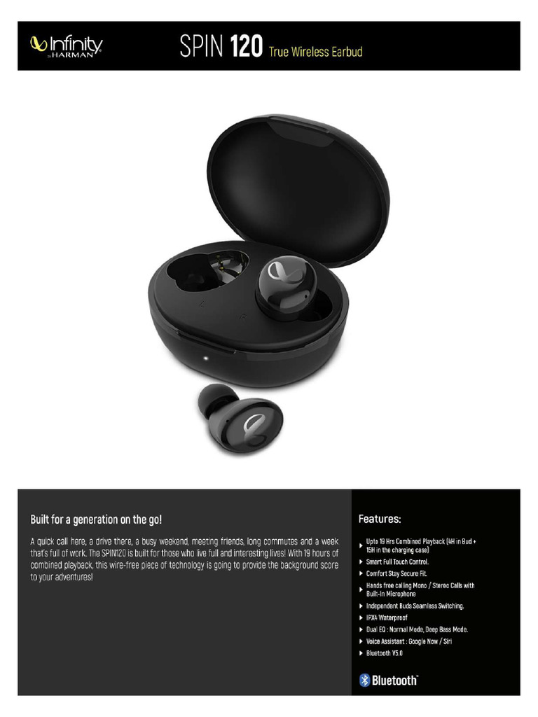 Infinity Spin 120 - Specs - Sheet - English | PDF