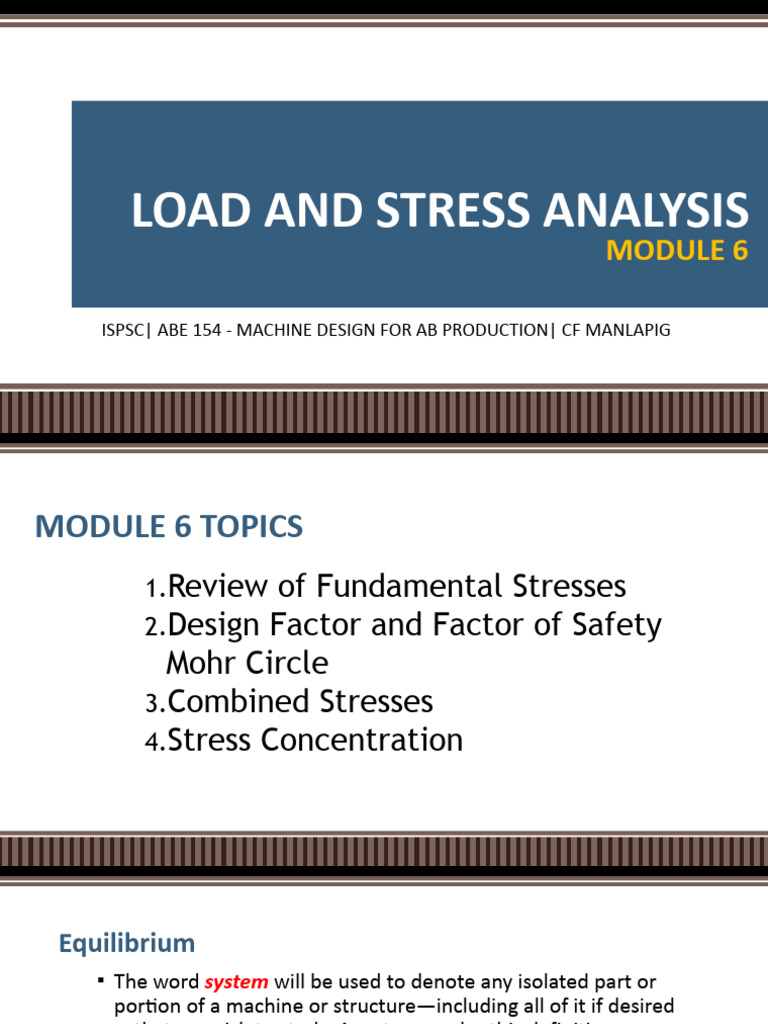 Module 6-Load and Stress Analysis | PDF | Stress (Mechanics) | Strength ...