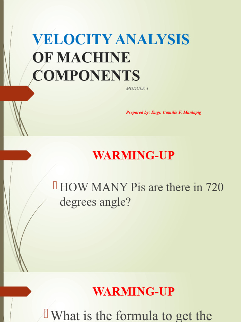 Module 3 - Velocity Analysis | PDF | Velocity | Angle