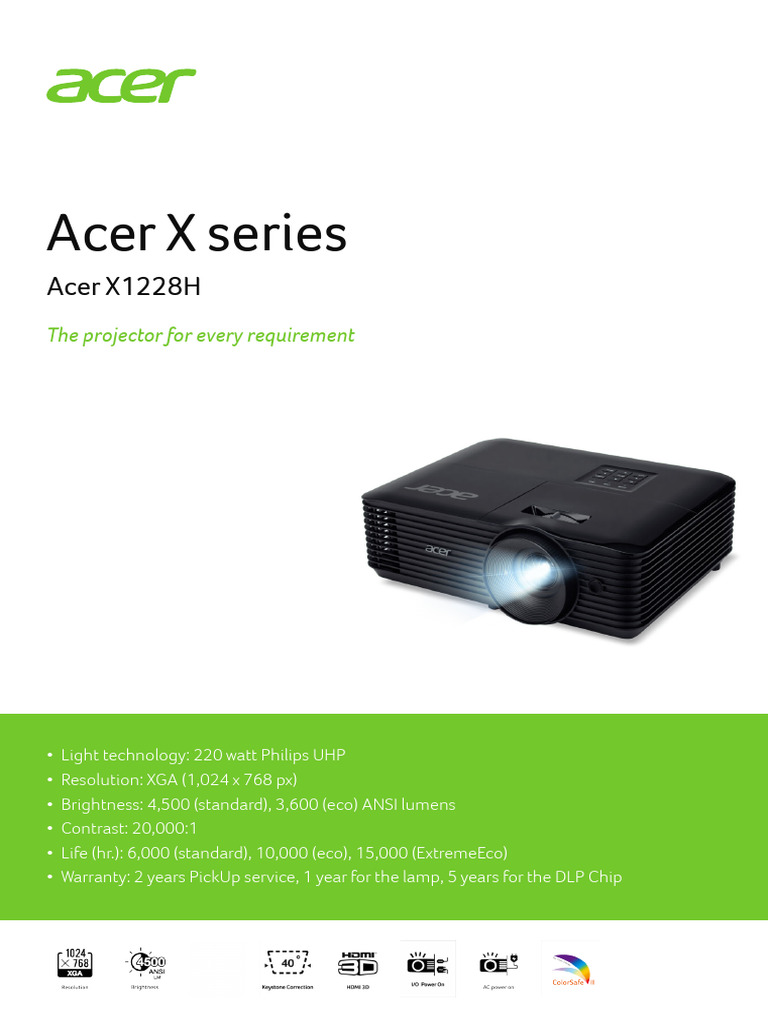 Acer x1228 Brochure | PDF | Hdmi | Computing