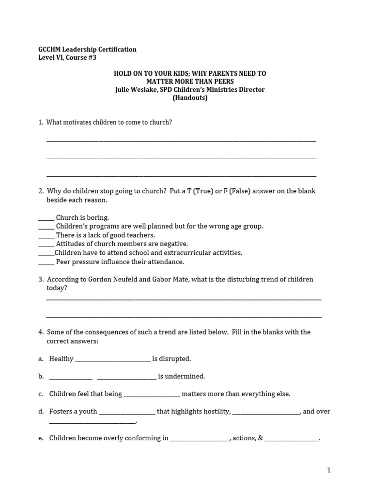 6 Hold On To Your Kids | PDF | Attachment Theory | Human Development