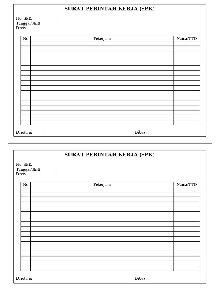 Surat Perintah Kerja Produksi | PDF