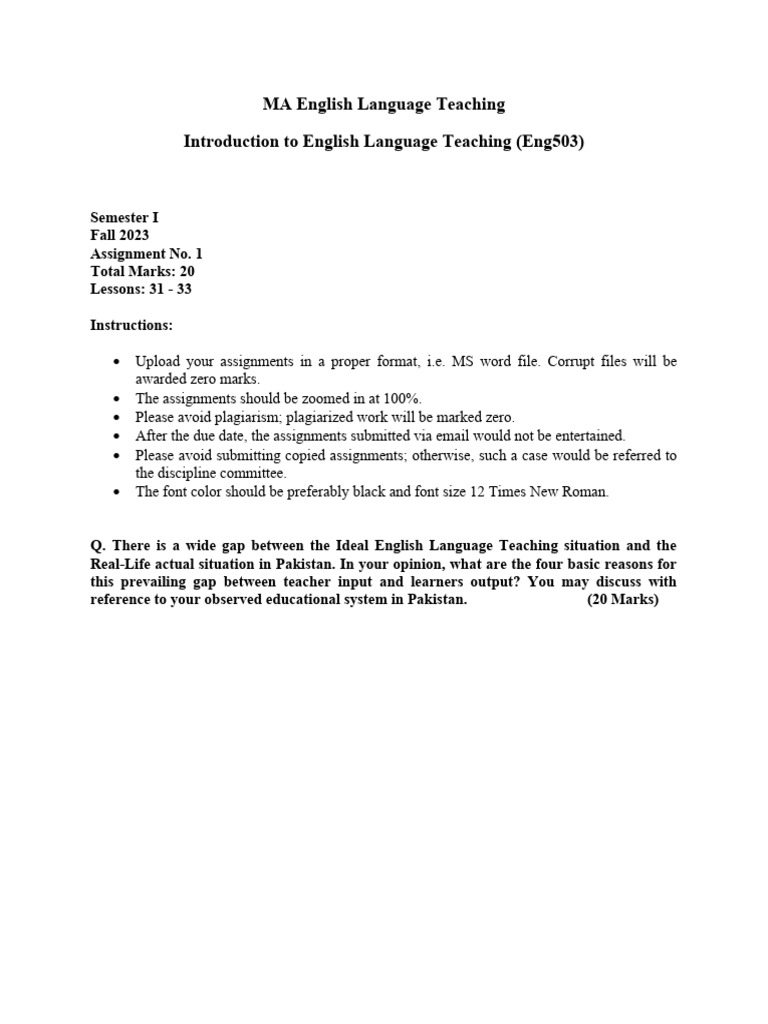 Fall 2023 - ENG503 - 1 | PDF