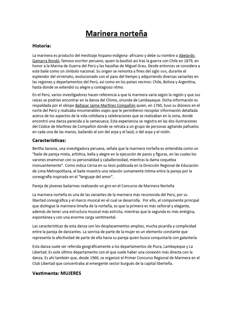 Marinera Norteña | PDF | Ropa | Softlines (venta minorista)