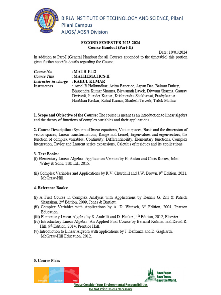 Math F112 1011 20240110222328 | PDF | Linear Map | Matrix (Mathematics)