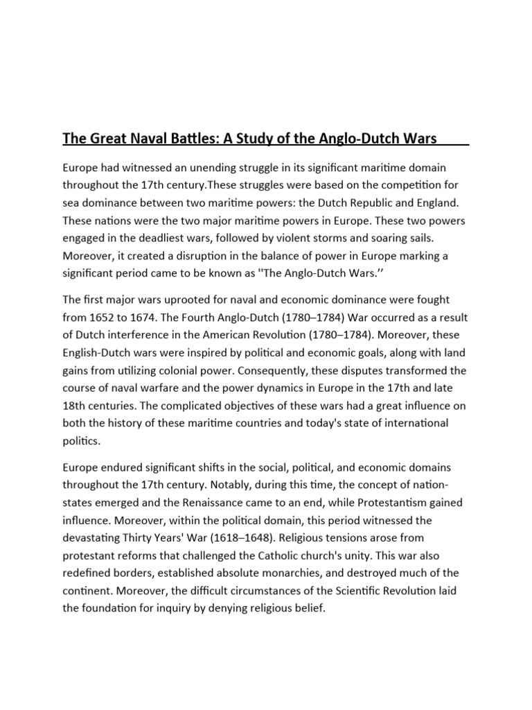 The Anglo-Dutch Wars and Maritime Supremacy.. Aaqii Abbasi | Download ...