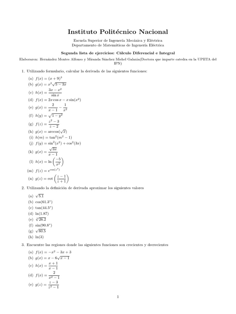 Guia Segundo Parcial | PDF | Funciones y mapeos | Cálculo