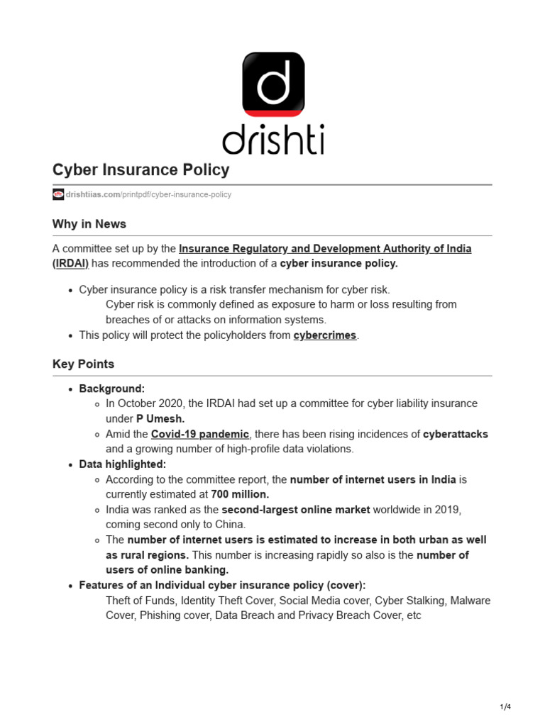 Cyber Insurance Policy | PDF | Security | Computer Security